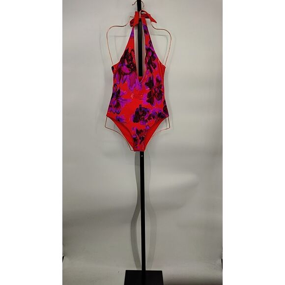 COS | Swim | Cos Womens Reversible Printed Plunge Swimsuit Orange ...